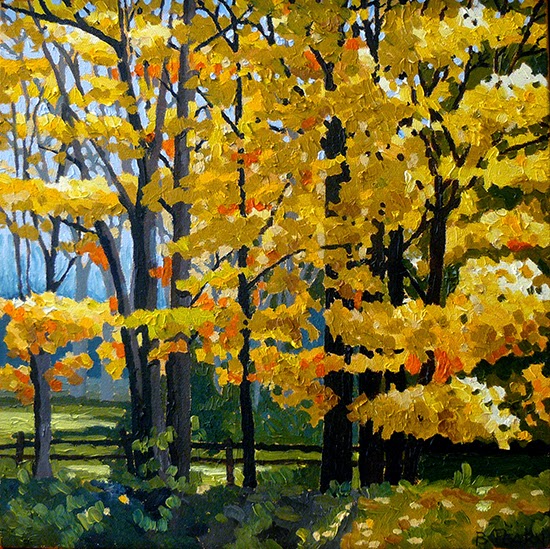 Oil Paintings by Barbara Pearn: Autumn Maples – Landscape Oil Painting