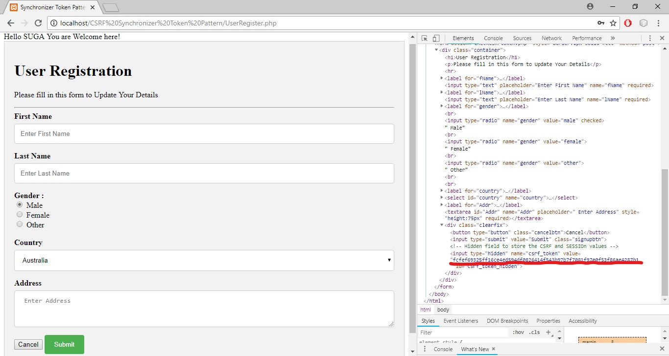 CSRF PROTECTION: SYNCHRONIZER TOKEN PATTERN