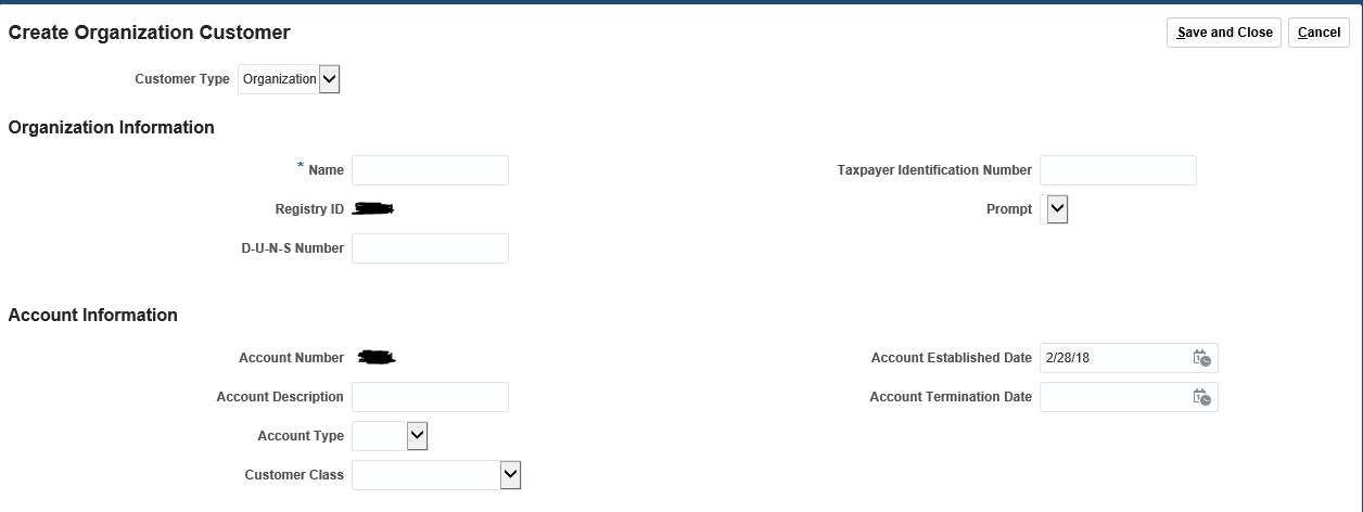 Oracle Application's Blog: Creating Customer in Oracle Fusion