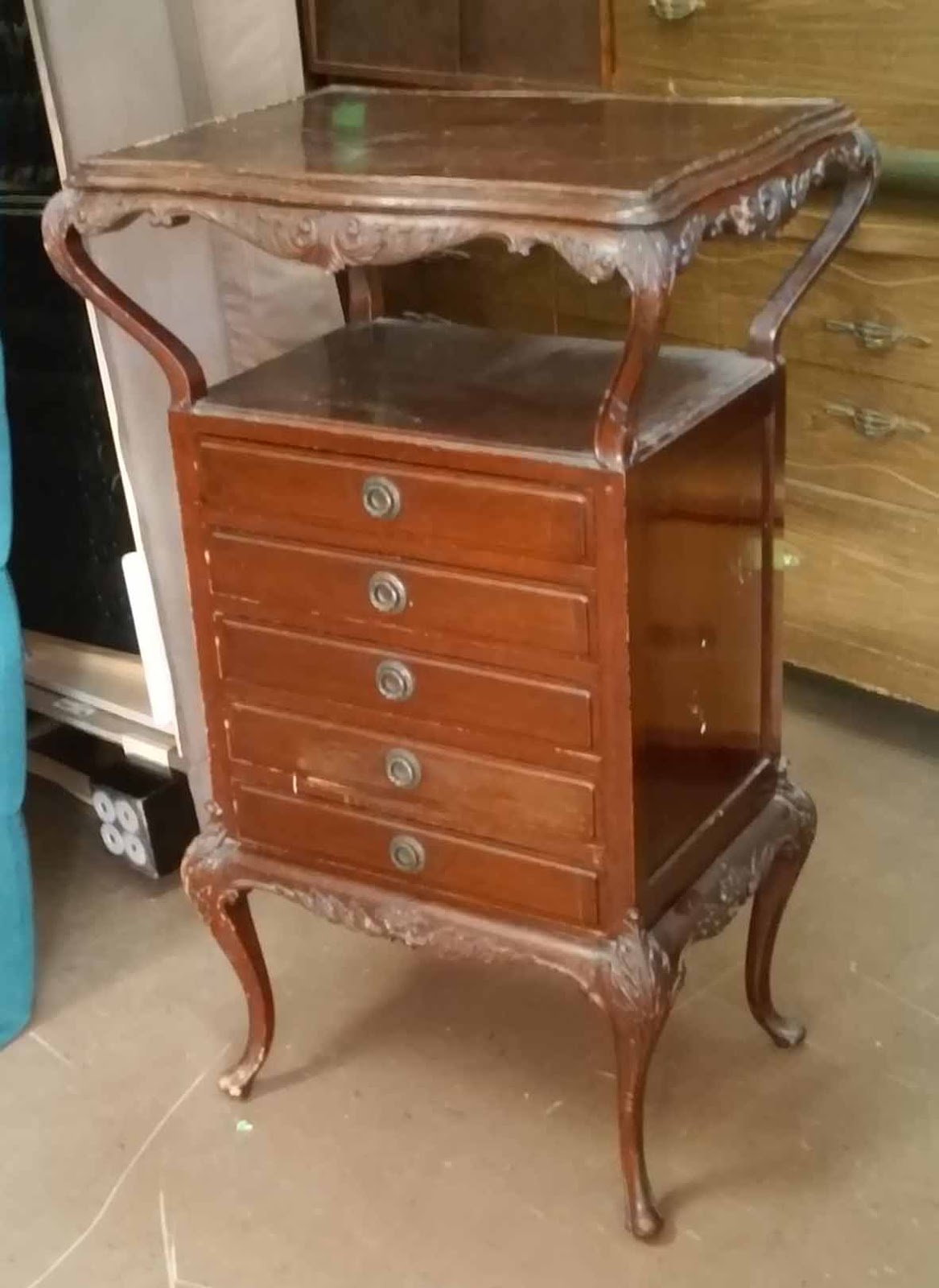UHURU FURNITURE & COLLECTIBLES: SOLD Fancy Chest with Drop Down Drawer ...