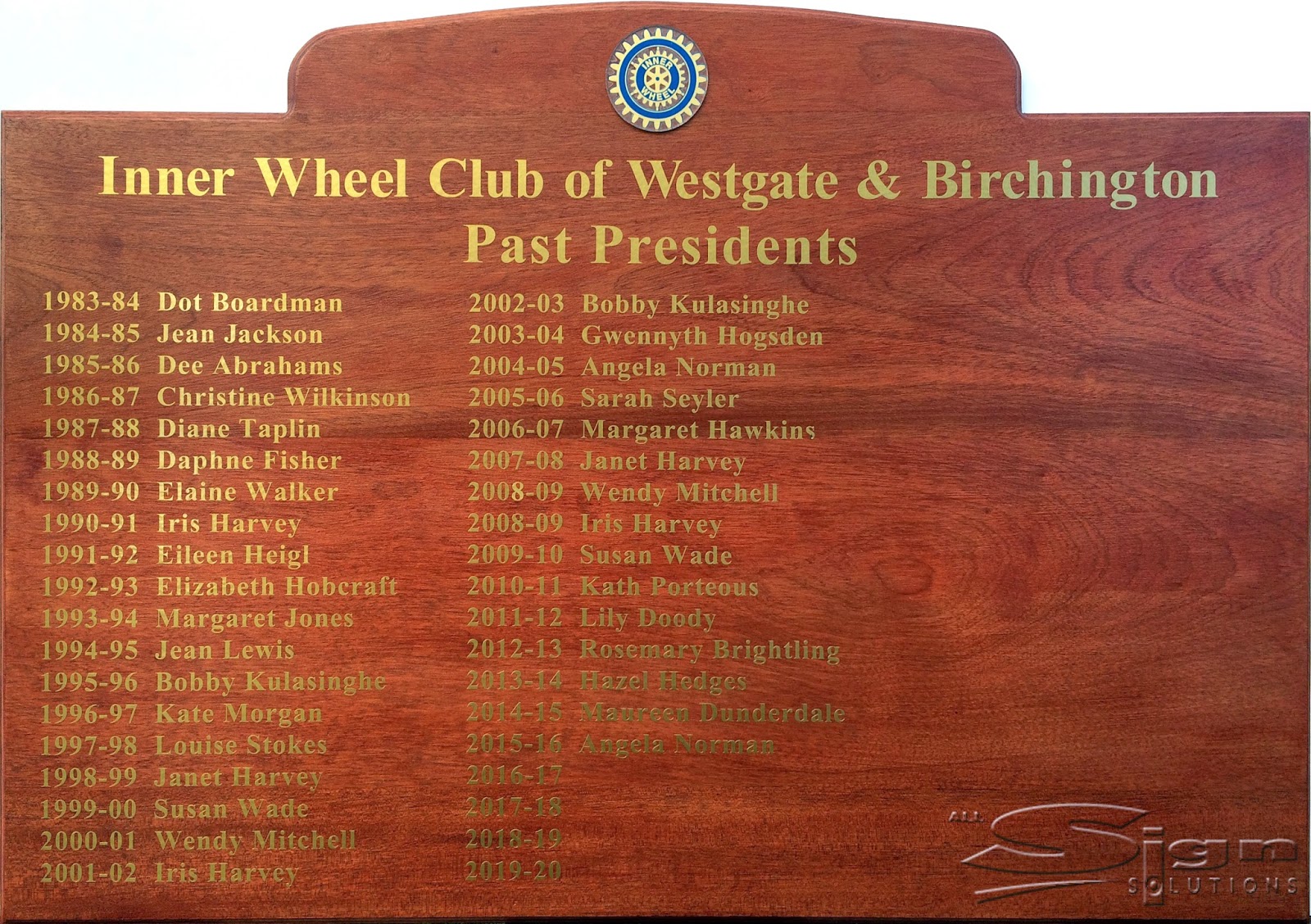 Inner Wheel Club of Westgate & Birchington | Past Presidents Board ...