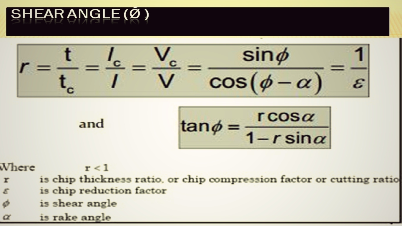 GATE FORMULA MECHANICAL: METAL CUTTING FORMULAS