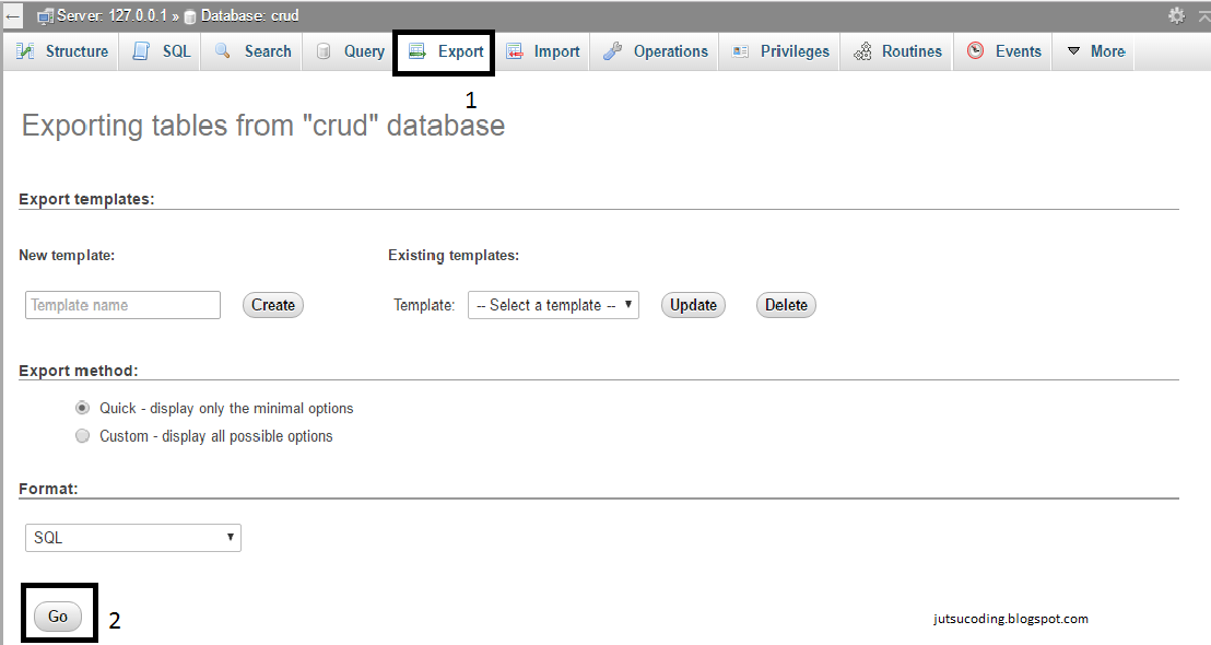 Export dan import database phpmyadmin - Jutsu Coding