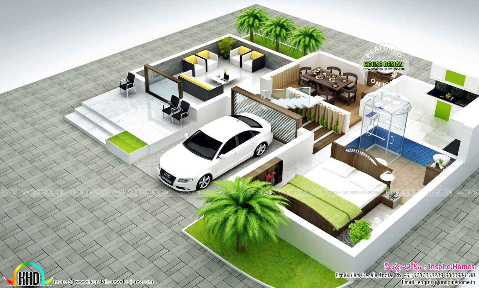 Contemporary home with isometric interiors - Kerala Home Design and ...