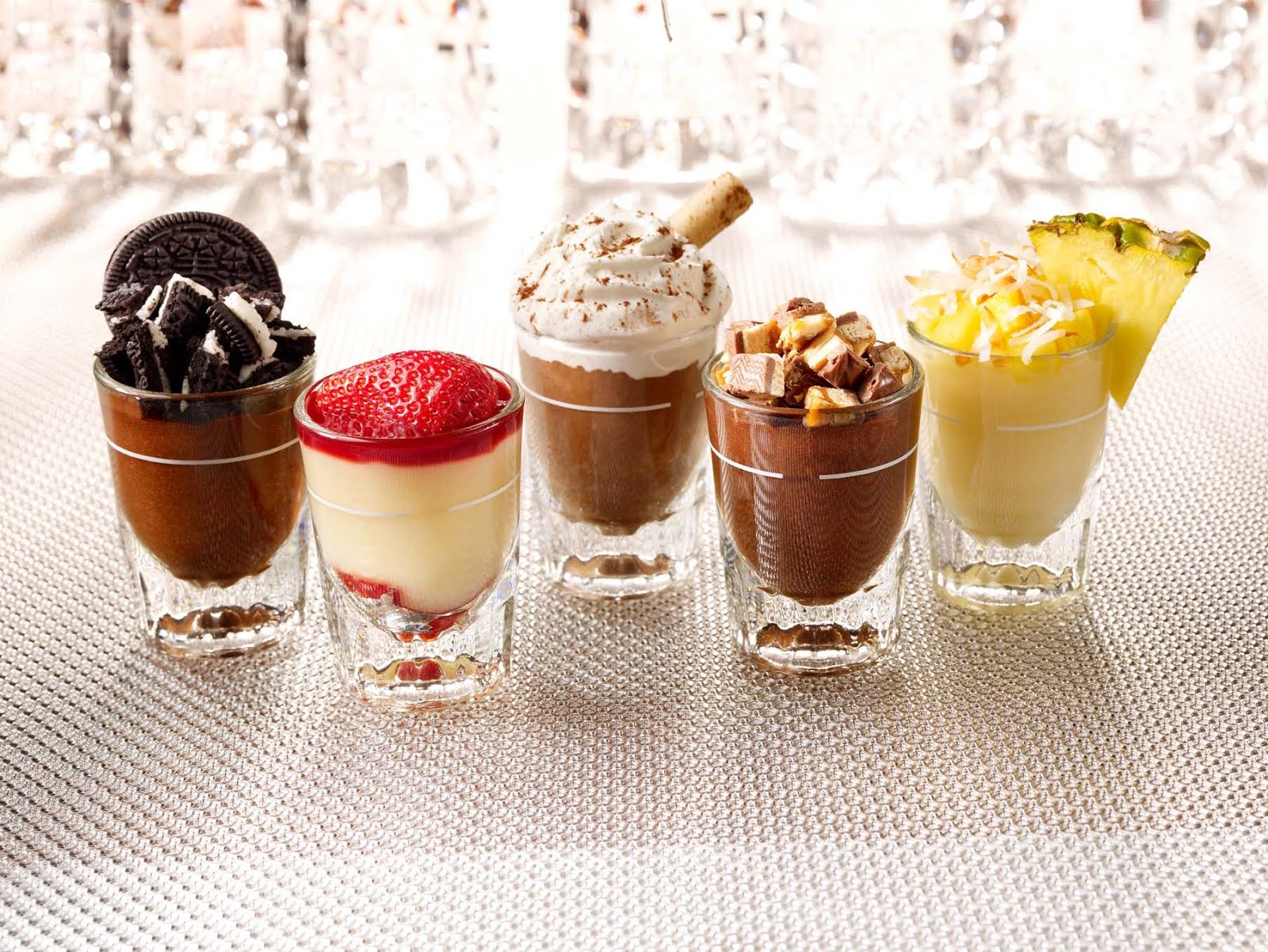 5 mini postres de diferentes sabores | wallpaper hd ultra