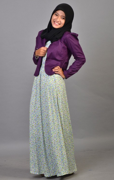 Model Gamis Batik Kombinasi Blazer 2017 - TREND FASHION INDONESIA