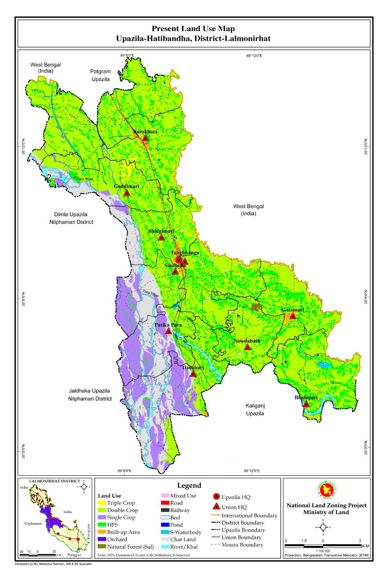 Mouza & Land Use Maps of Hatibandha Upazila, Lalmonirhat, Bangladesh ...