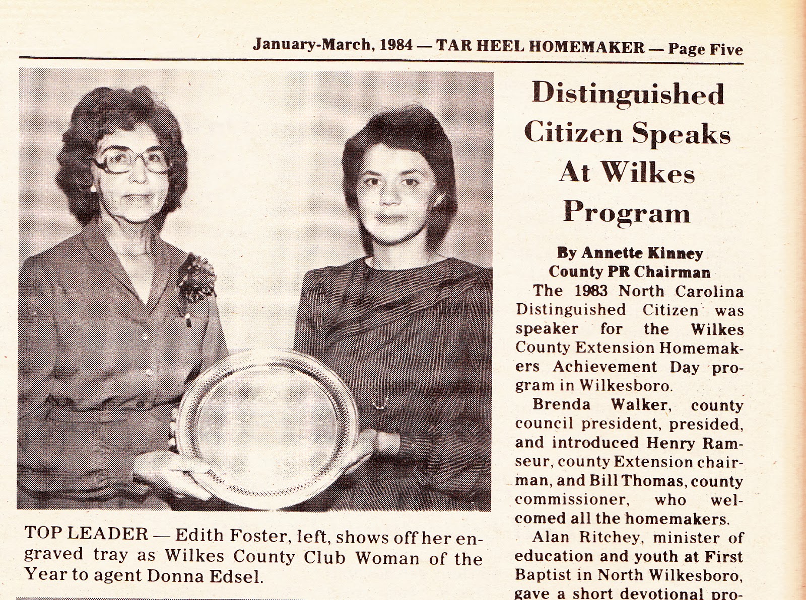Rural North Carolina History: Edith Foster Is Wilkes County Club Woman ...