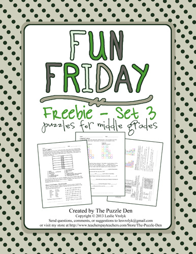 The Puzzle Den: Fun Friday Puzzle Packs
