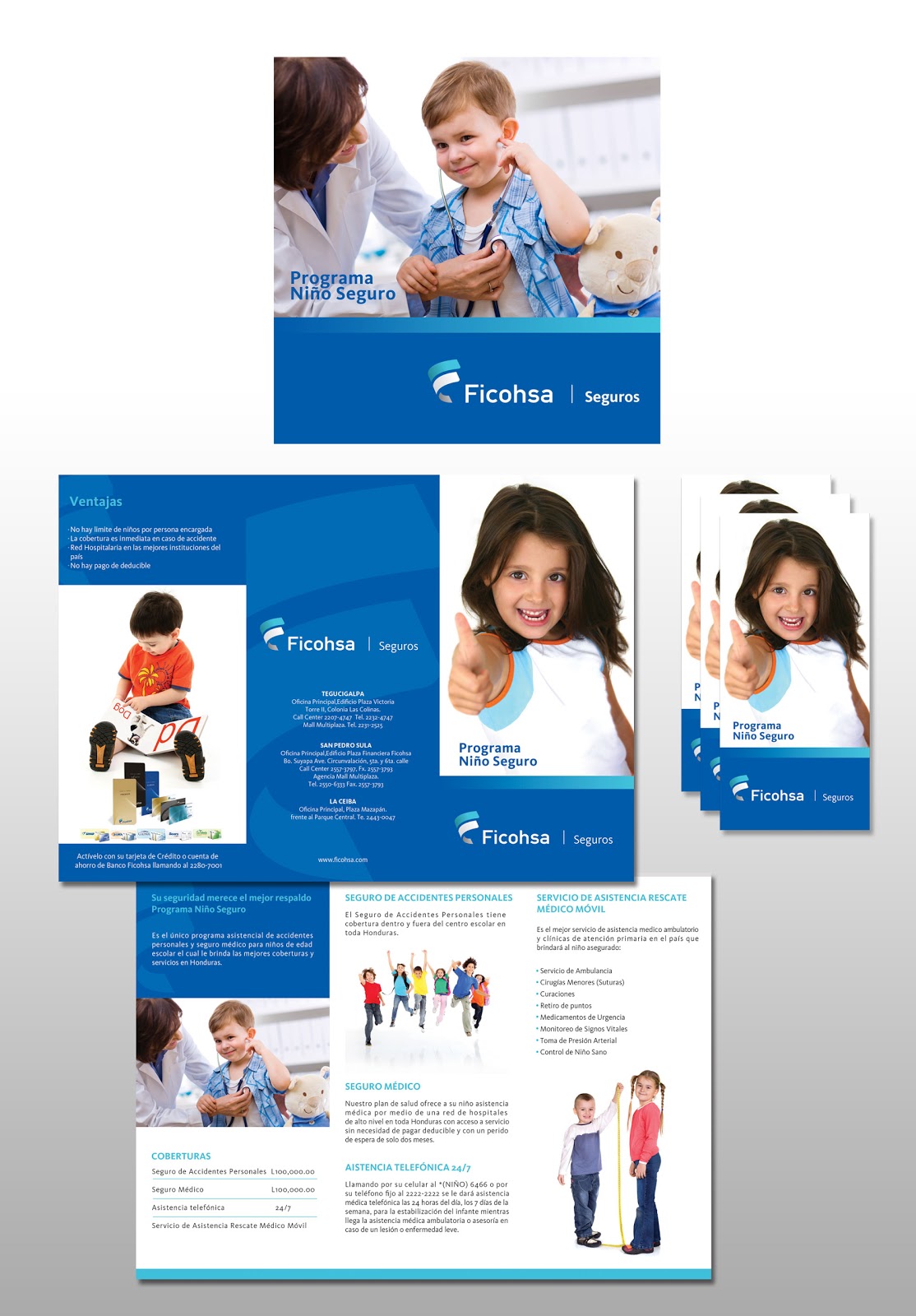 Portafolio Manu Garay: Triptico Ficoha Seguros para niños