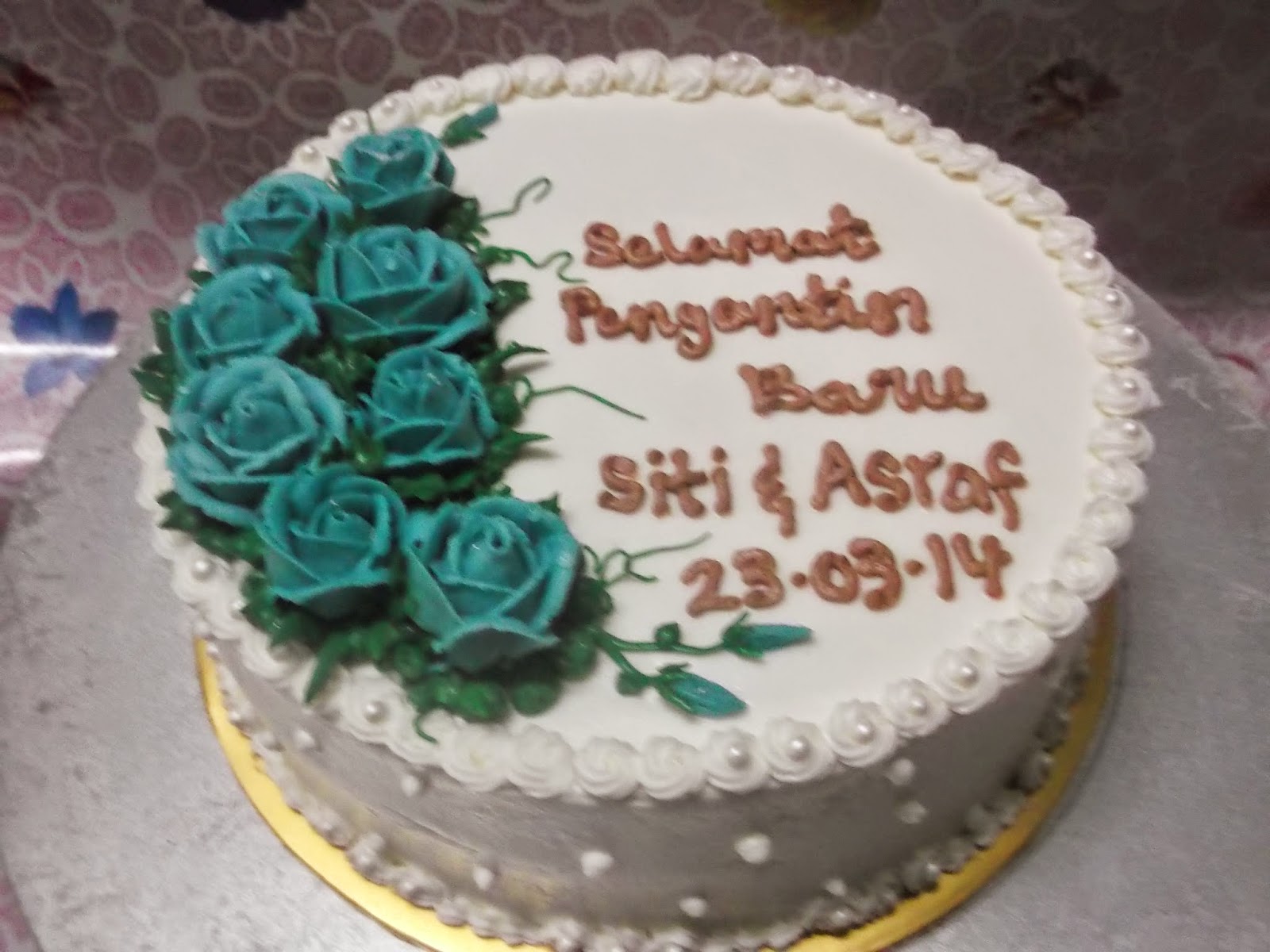 My Bake, My Deco: Musim kawin... Kek kawin tema biru & kuning , biru ...