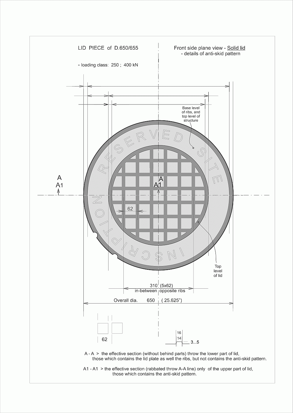 Municipal Castings: DN650 - Ductile iron manhole cover - Loading class ...