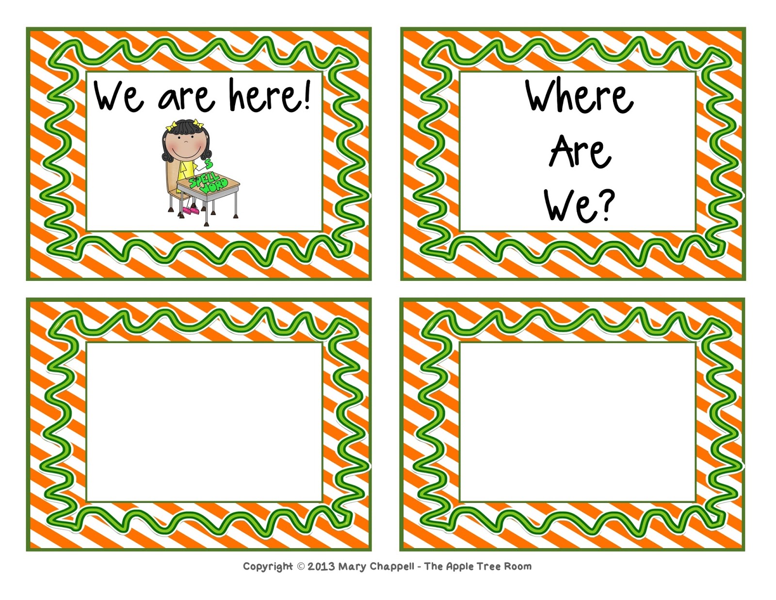 The Apple Tree Room: Where Are We? Class Location Cards