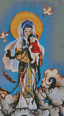 Mary in Chinese Painting a989 - indo Kristik: Indonesian Cross Stitch