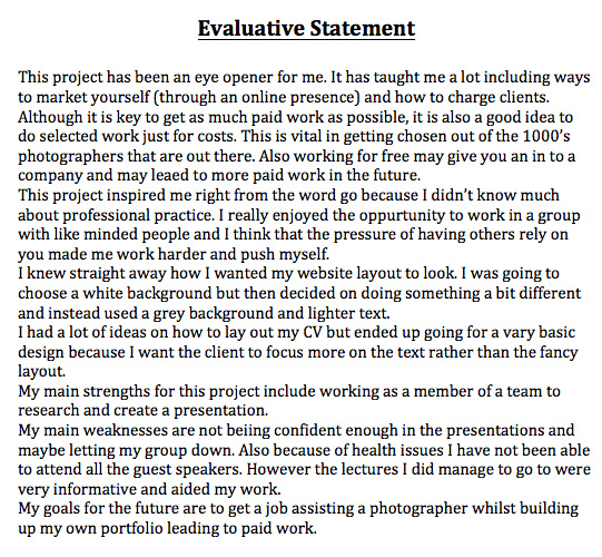 Evaluative Statement