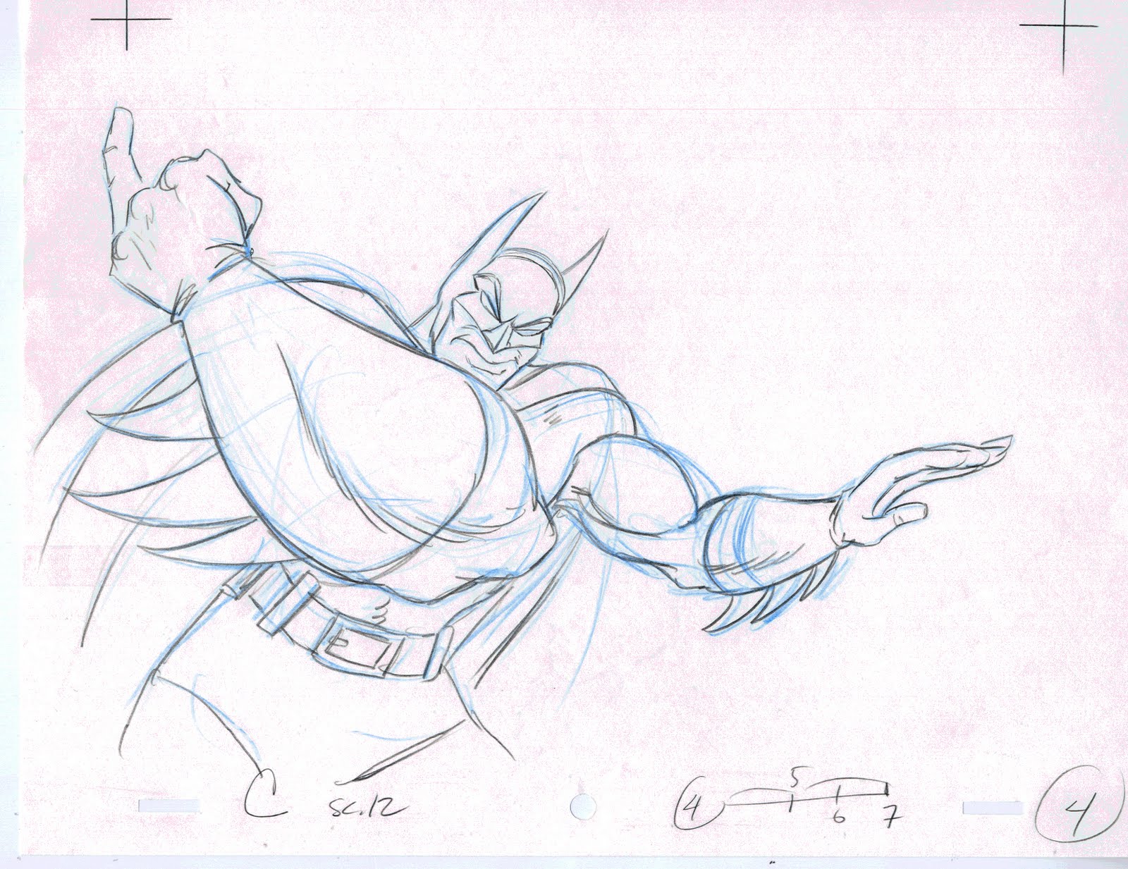 John The Animator Guy: Batman Semi-clean Rough Poses & X-Sheet: Clean ...