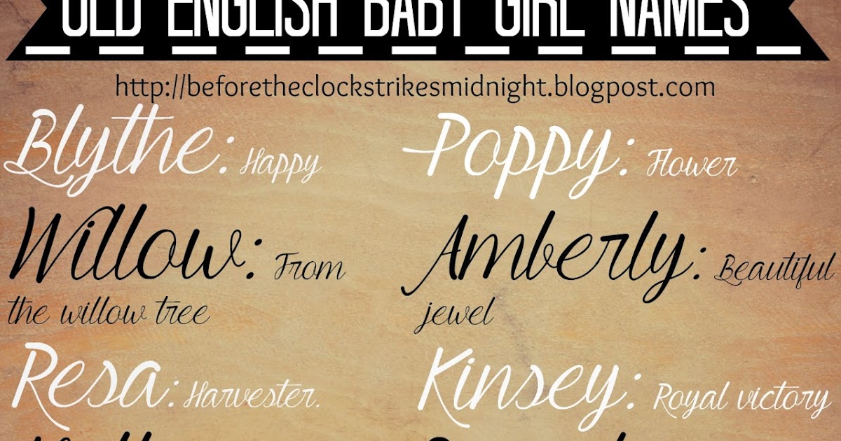 New Accent Window Fashions: Old Fashioned English Girl Names