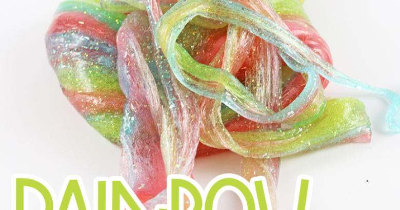 Easy Rainbow Slime Recipe - using only 3 ingredients - Messy Little Monster