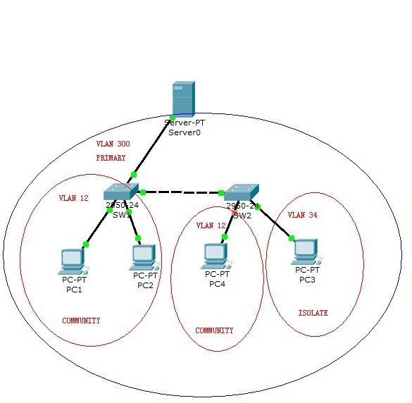 network tech: 设置private-vlan, how to config private-vlan