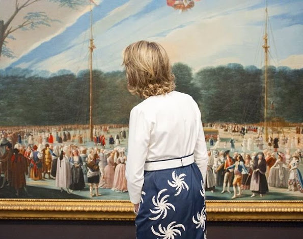 Queen Mathilde visits the Boverie Museum in the Liege