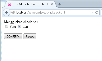 Objek CheckBox dengan [JavaScript] dan {HTML]