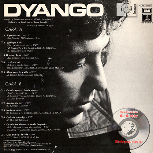 Melopopmusic: Dyango - Si Yo Fuera Él... [LP Odeon] (1976)