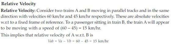 Vedupro: Relative Velocity .....
