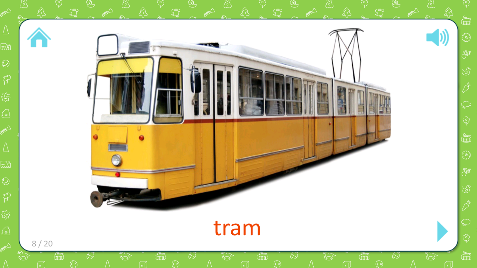 Flashcards for Kids: Tram - Transportation - Flashcards for Kids
