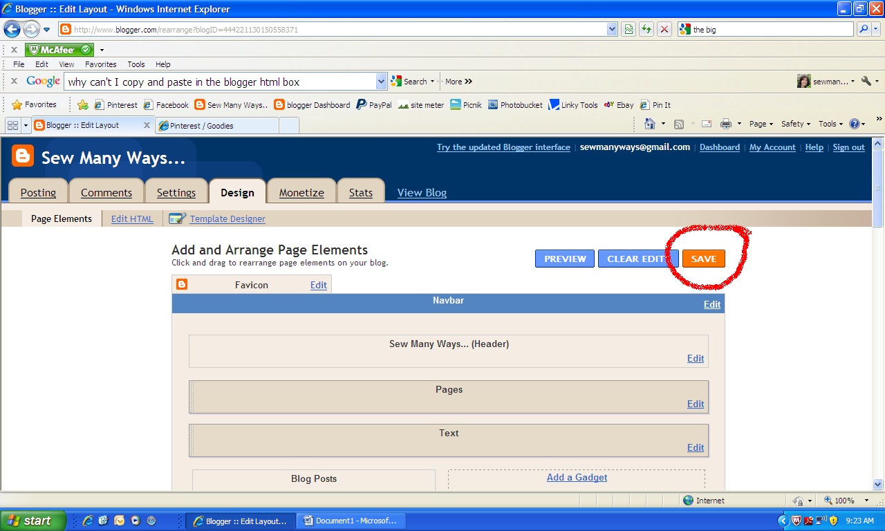 Sew Many Ways...: Blog Buddy...How To Add Your Follow Me Pinterest Button