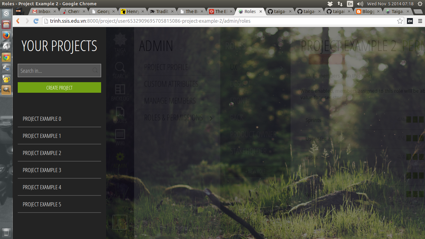 Trying the Taiga project management platform