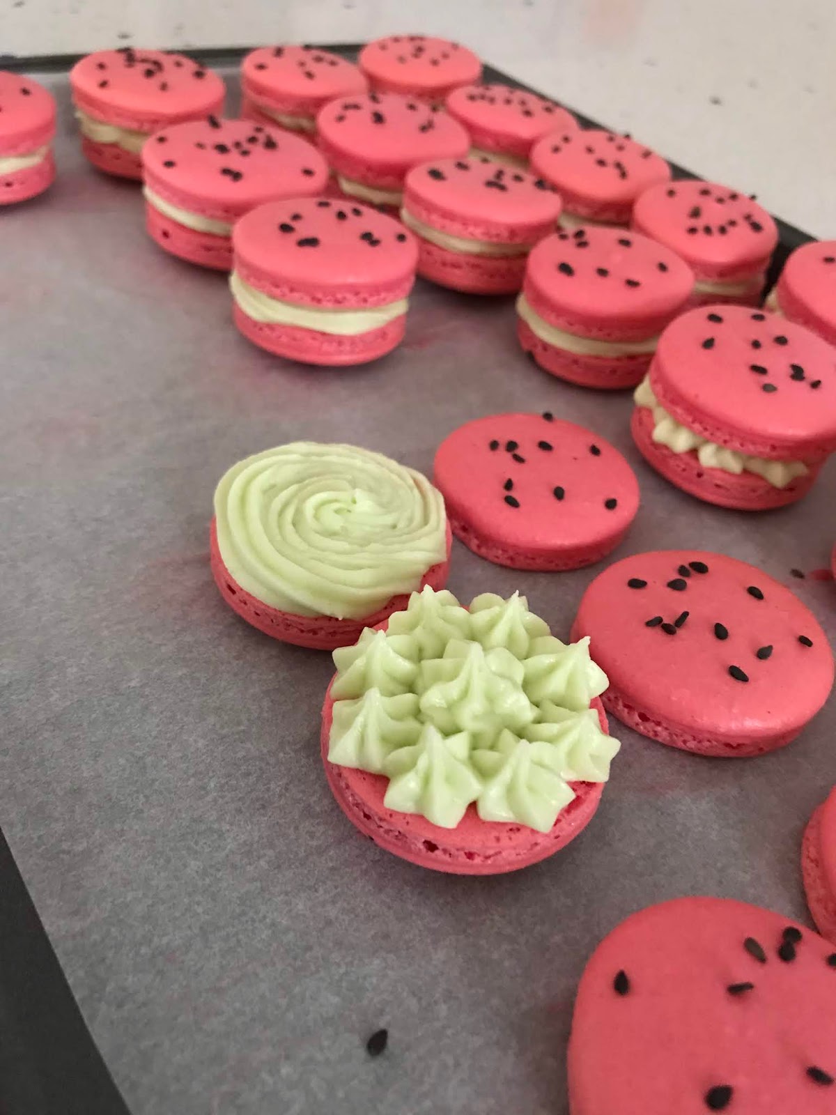 Watermelon Macarons