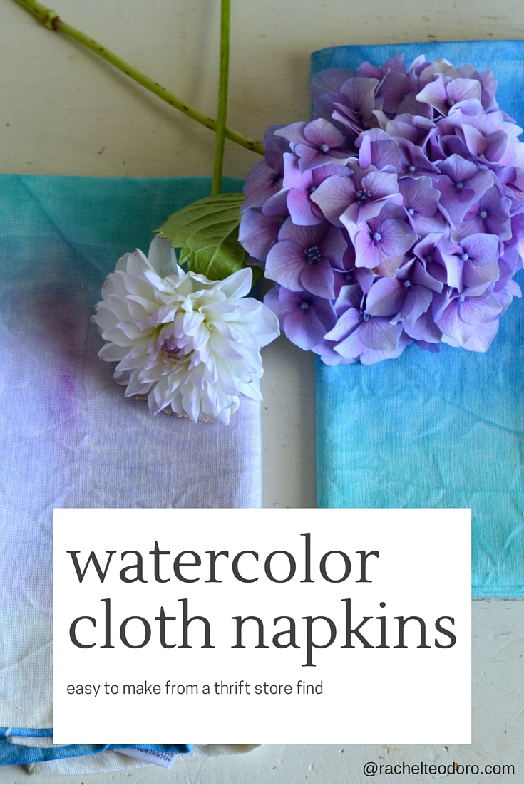 Easy to Make Watercolor Cloth Napkins