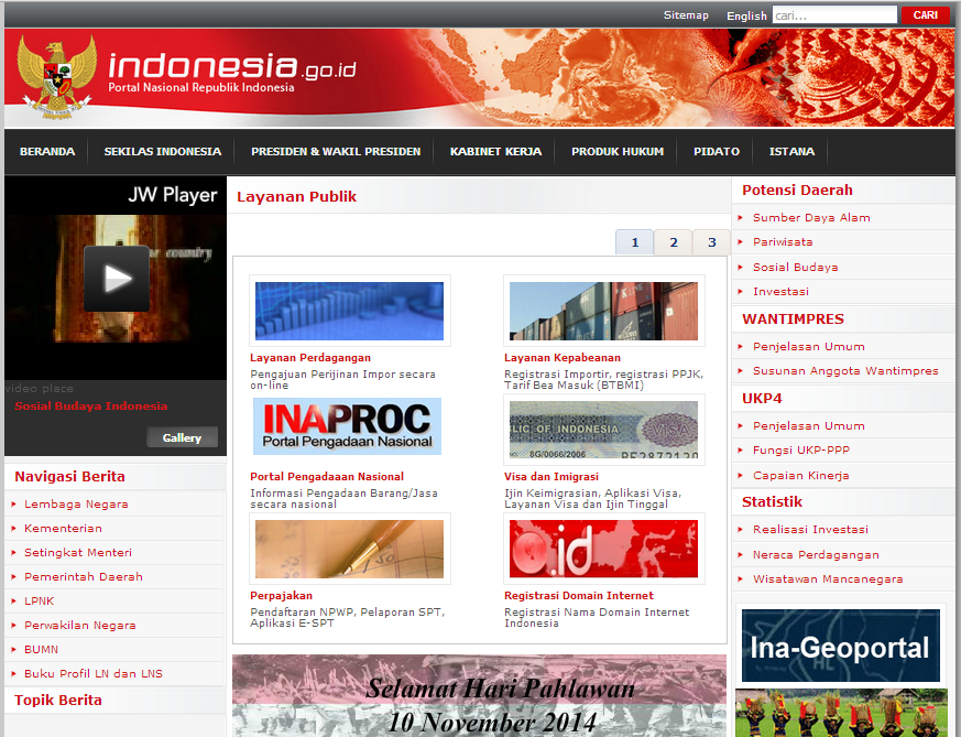 Analisa Situs Pemerintah "Indonesia.go.id" - Brilliant Spot