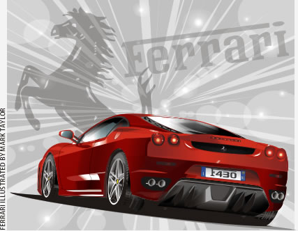 Red Ferrari Vector | Corel Draw Tutorial and Free Vectors