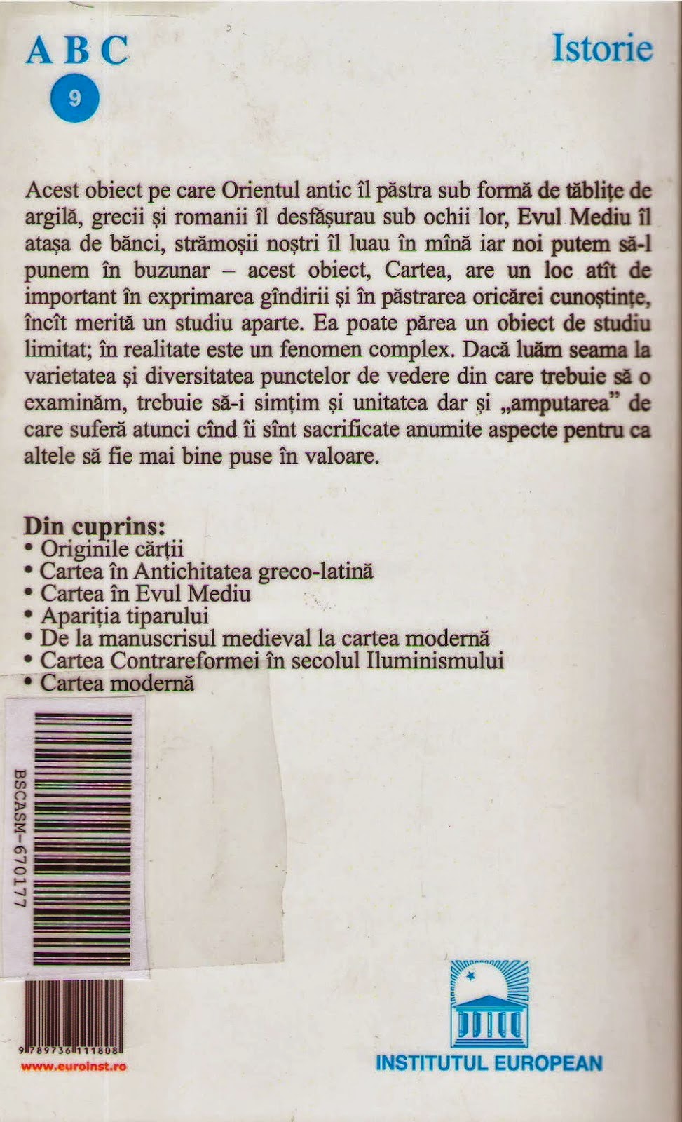 File Biblioteconomice: ISTORIA CĂRŢII