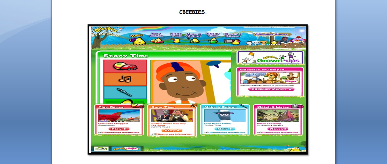 SUPER KIDS @~~~~~~~~~: KOMEN TENTANG LAMAN WEB cbeebies