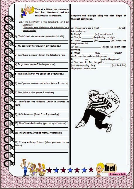 Irismey's English: ISL Set of Worksheets Past Cont / Past Simple - Crime