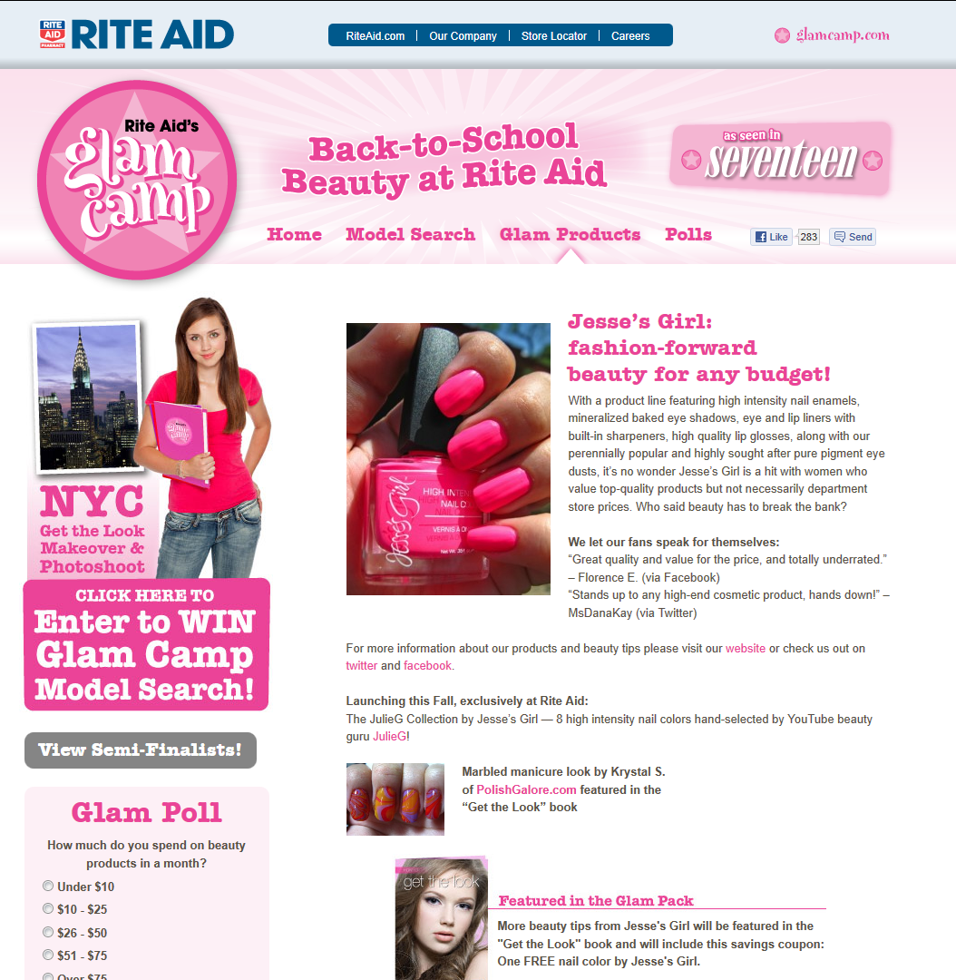 Rite Aid's Glam Camp Presents Jesse's Girl Cosmetics! - Polish Galore
