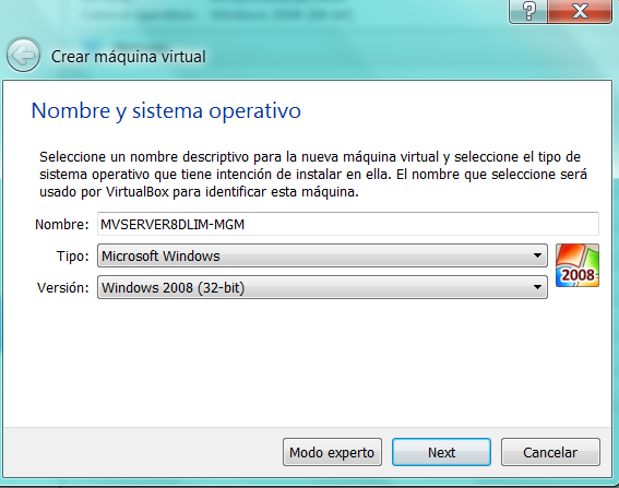 CREACION DE MAQUINA VIRTUAL SERVER 2008: INSTALACION WINDOWS SERVER 2008