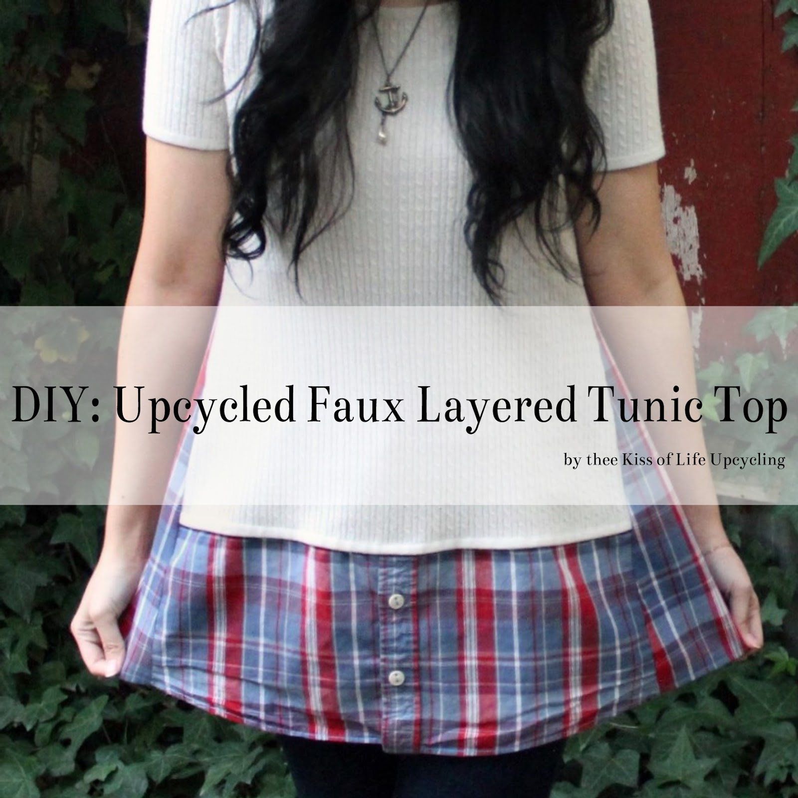 Refashion | Mad for Plaid - Upcycled Faux Layered Tunic 2 in 1 Top ...