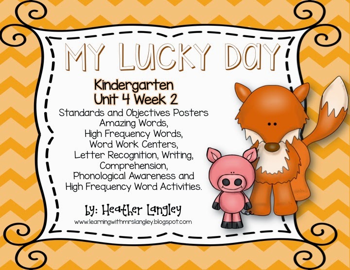 Peek at My Week: My Lucky Day | Learning with Mrs. Langley