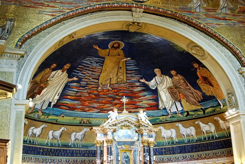 El ábside de la basílica de santa Práxedes en Roma