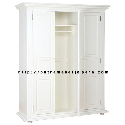 Putra Mebel Jepara: Almari baju Minimalis 3 Pintu Cat Duco Putih ...