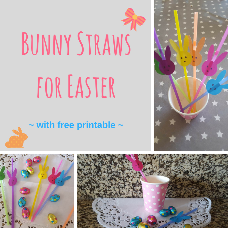 Bunny decorated straws for Easter |Keeping it Real