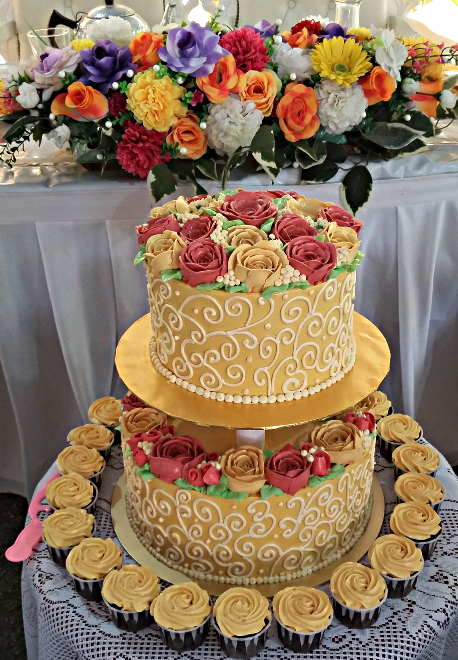 Kek Perkahwinan 2 Tingkat Tema Orange | Muffin Kaseh Azean