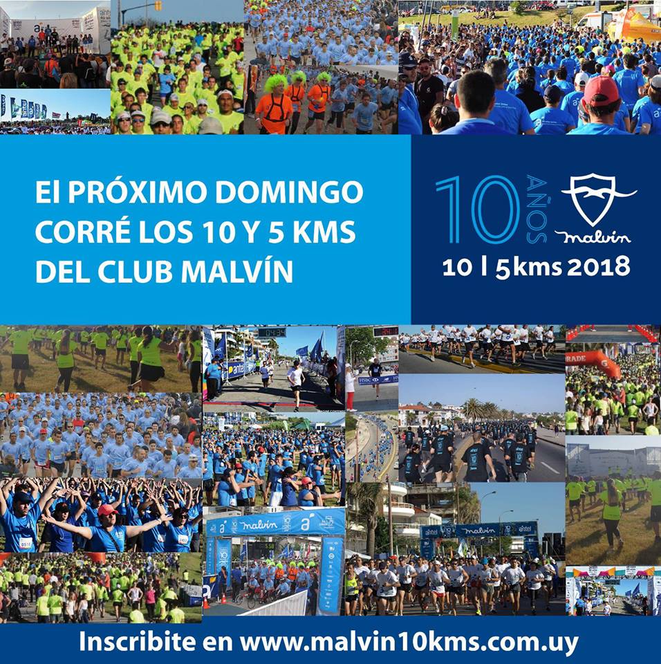 RUN URUGUAY: Club Malvín - 10K y 5K - Domingo 9 de Diciembre de 2018