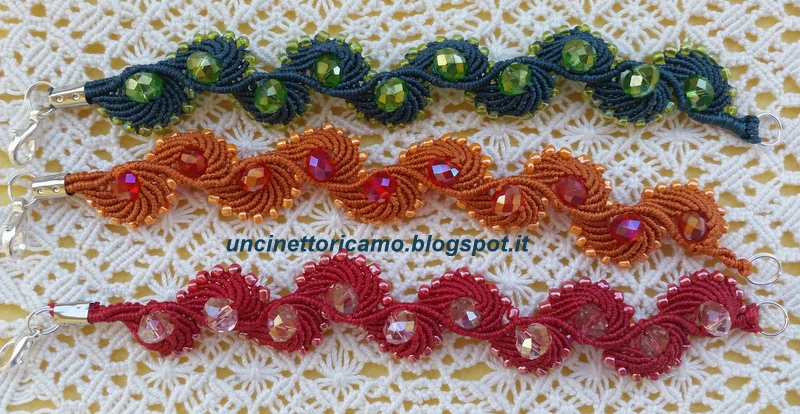 Uncinetto&Ricamo: BRACCIALETTI MACRAME'