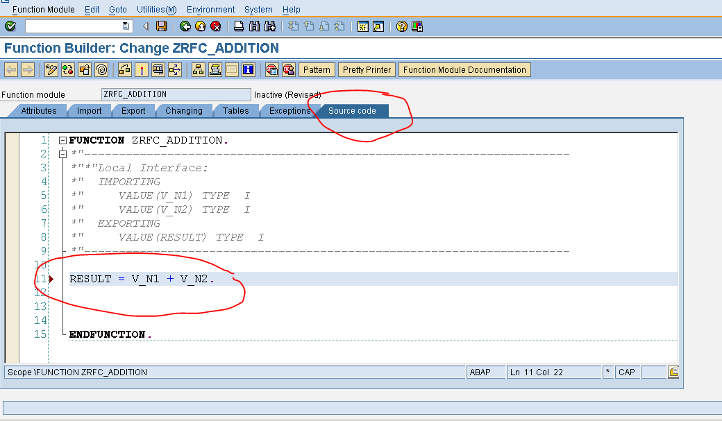 Sap Tech Creation And Calling An Rfc Function Module From One System To Another Ex Addition