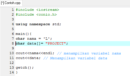 Pendeklarasian Tipe Data Variabel pada C++ ~ Nol Project