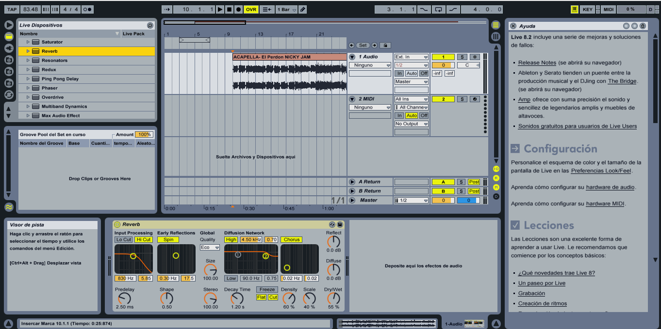Efectos en el Ableton Live - Efecto de Reverb ~ Nueva Mentalidad